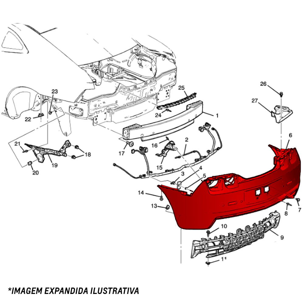 Parachoque Traseiro Parte Inferior Tracker Peças Genuínas GM 42537680