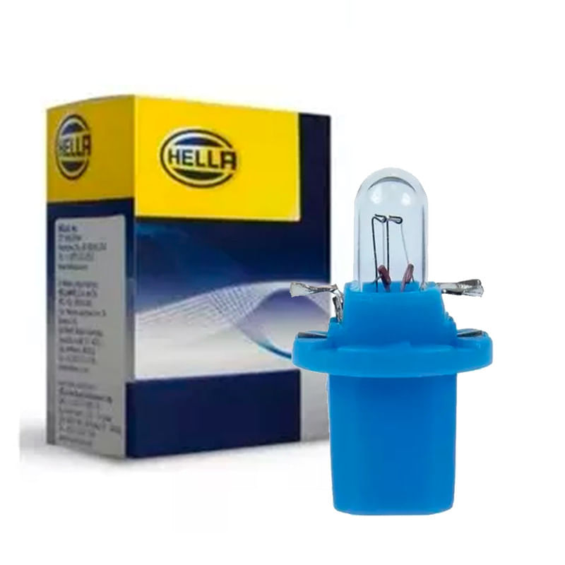 Lâmpada AZUL Automotiva HELLA Incandescente 2721MFX 1,2W BX8.5d