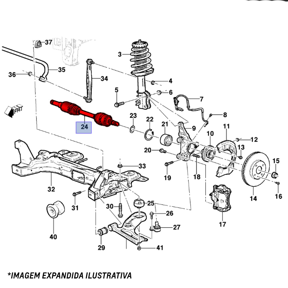 Semi Eixo Homocinético Completo Lado Esquerdo Com Câmbio Manual Onix ...